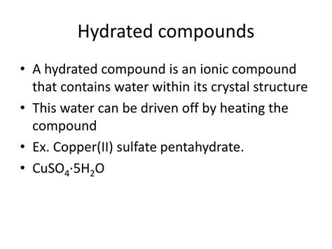 Ppt Hydrated Compounds And Naming Acids Powerpoint Presentation Free Download Id 2760627