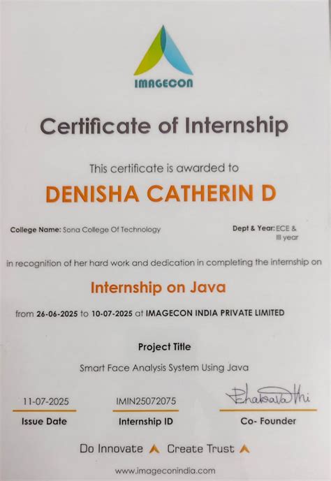 Internshipexperience Javaprogramming Smartfaceanalysis