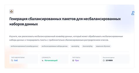Реализация несбалансированного конвейера данных Machine Learning Labex