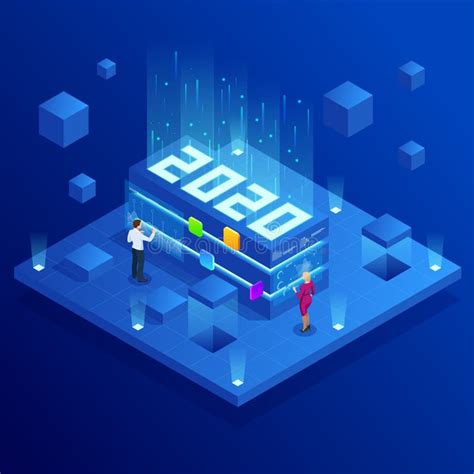 Isometric Modern Web Network And Internet Telecommunication Technology Modern Data Center