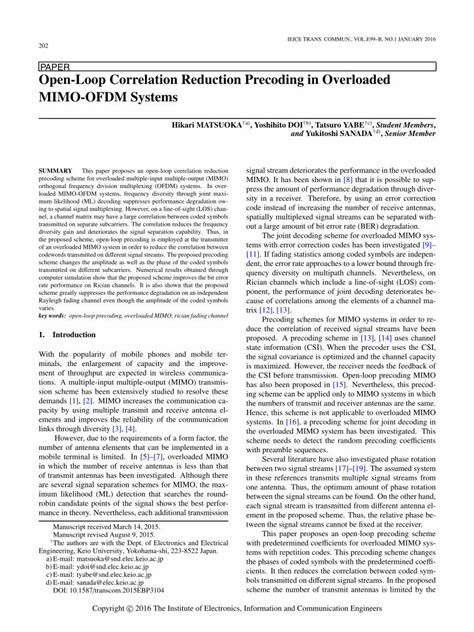 Pdf Paper Open Loop Correlation Reduction Precoding In Sndgwsnd