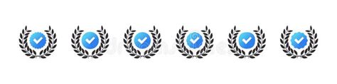 Verification Check Mark With Wreath Verification Checkbox Icons Stock