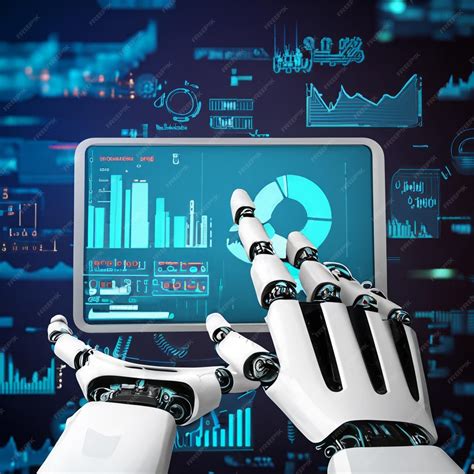 Premium Photo | Robotic RPA big data analysis automation trading robot technology with carts and ...