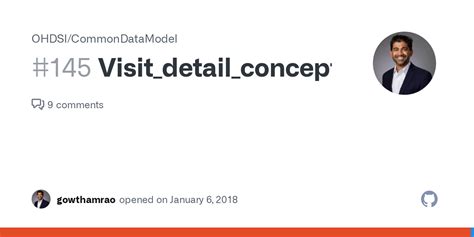 visit detail concept id · issue 145 · ohdsi commondatamodel · github