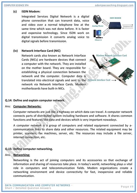 Adamjee Coaching Data Communication And Computer Networks Question