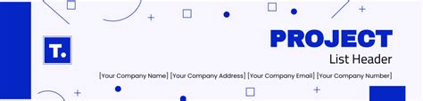 Free Project List Header Template To Edit Online