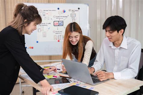 Brainstorming Session For The Creative Team Of Designers In Application Design And