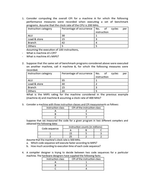1 Computer Component Performance Pdf Central Processing Unit