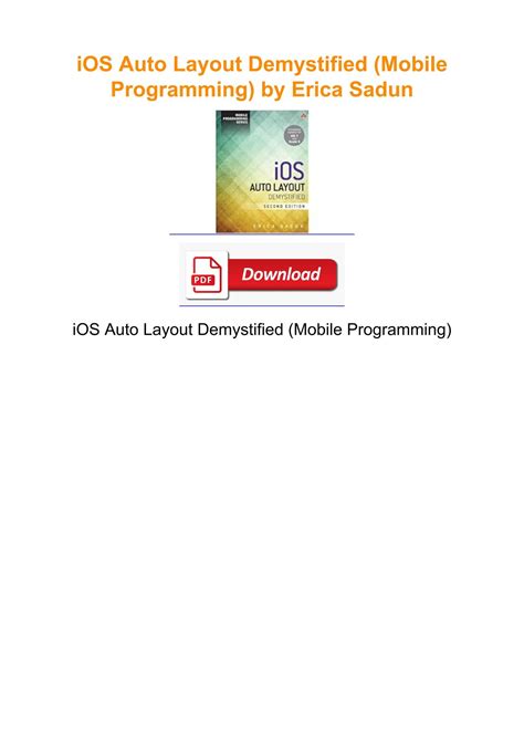 pdf ⚡ ios auto layout demystified mobile programming by erica sadun