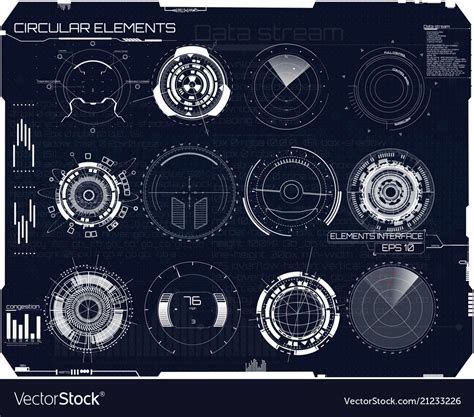 Set Of Elements In The Style Of Hud Royalty Free Vector