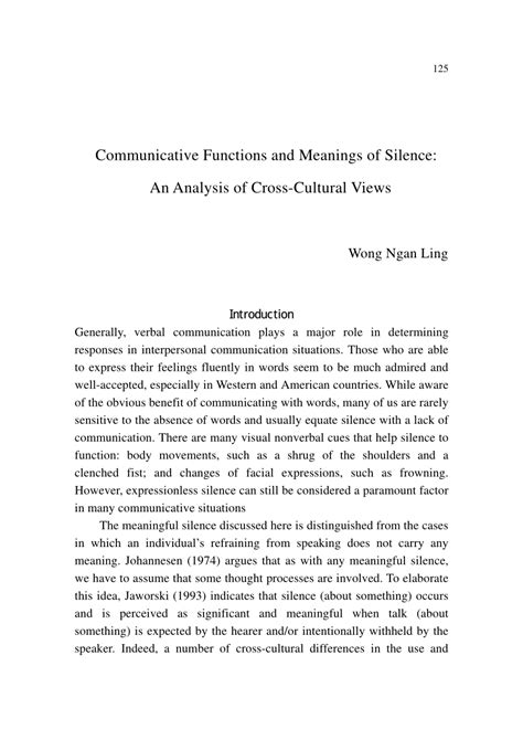 Pdf Multiple Interpretations Of Efl Learners Silence In The Iranian