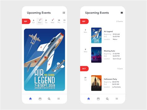 events by mickael guillaume calendar ui event calendar mobile app