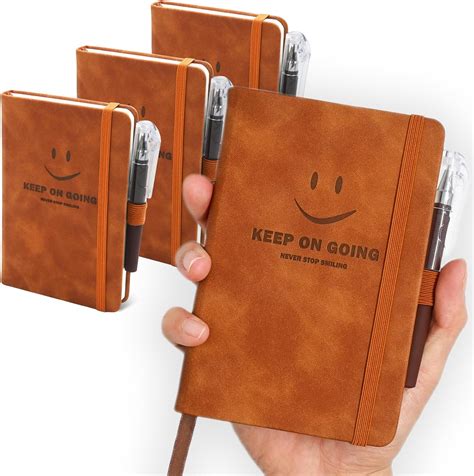 Smile Pocket Notebooks With Pens 3 Pack Softcover Mini Memo Notepad 96 Sheets Each A6 Size
