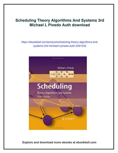 Scheduling Theory Algorithms And Systems 3rd Michael L Pinedo Auth Pdf