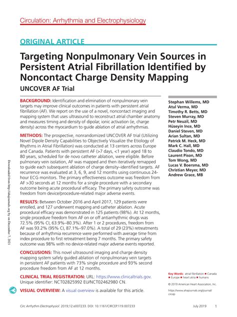 Pdf Targeting Nonpulmonary Vein Sources In Persistent Atrial