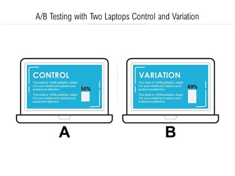 Ab Testing With Two Laptops Control And Variation Powerpoint Slide
