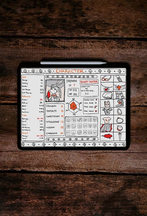 Rpg Stats Page Wallpaper Random Character Doodle Artwork Bounty
