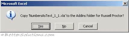 Excel Add Ins Installing