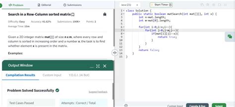 160daysofdsa Dsa Java Problemsolving Gfg Day38 Search Matrix