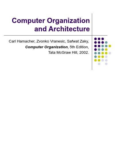 computer organization and architecture carl hamacher zvonko vranesic