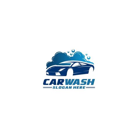 Logotipo Para Un Lavado De Autos Con Una Ilustración De Un Auto Lavado
