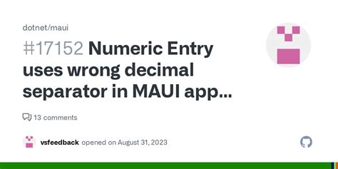 Numeric Entry Uses Wrong Decimal Separator In Maui App Running On