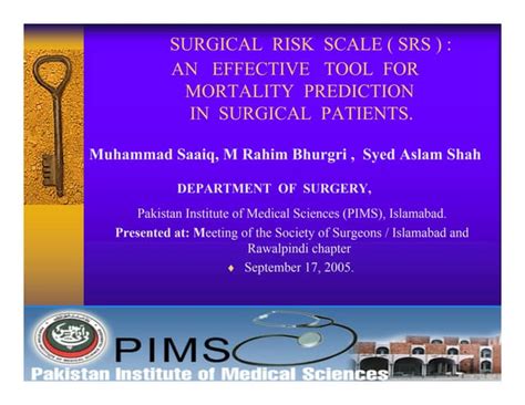 Surgical Risk Scale Muhammad Saaiq Pdf