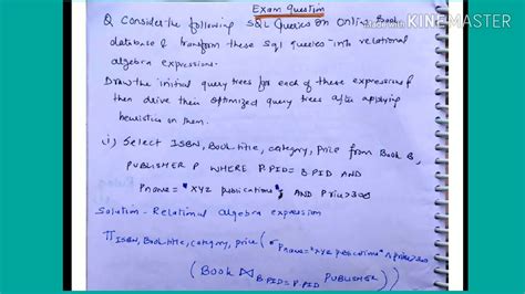 Sql Query To Optimal Query Tree Transformation Example 2