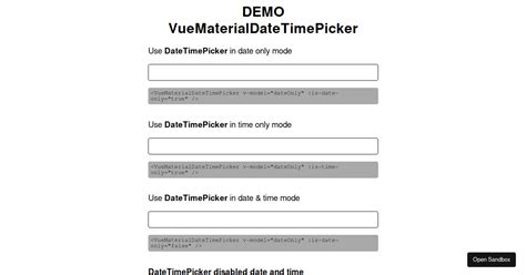 Vue Materialdatetimepicker Demo Forked Codesandbox Vue Materialdatetimepicker Demo Forked Codesandbox