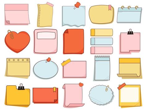 Premium Vector Cute Sticky Notes Elements Illustration