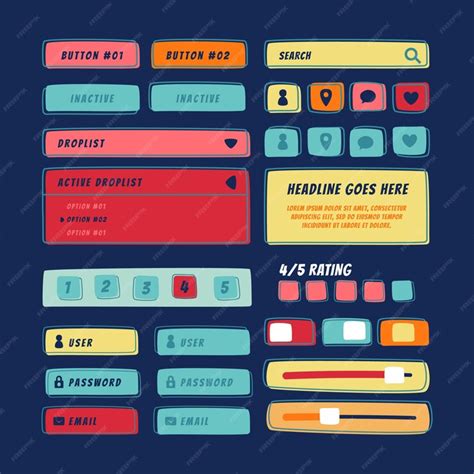 Free Vector Hand Drawn Ui Kit Collection