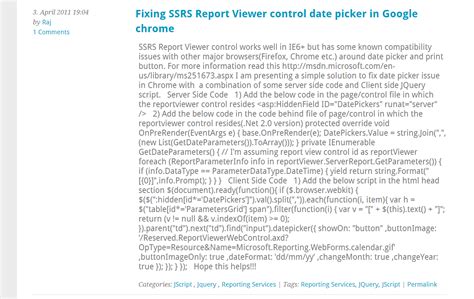 jquery integrating ssrs reports into web chrome equivalent