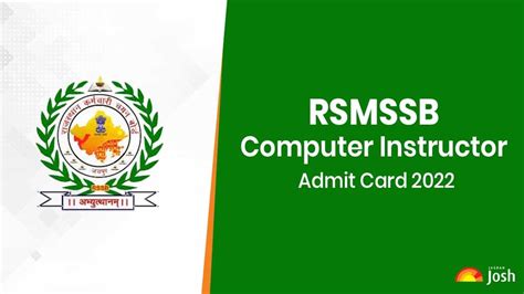 rsmssb computer instructor admit card 2022 out download sso
