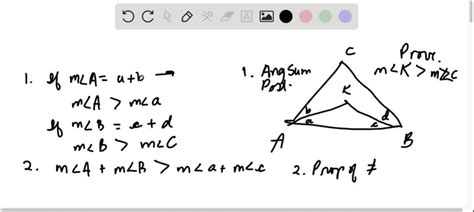 solved write proofs in two column form given point k lies inside a b