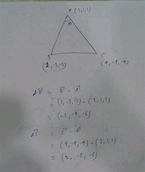 26 a triangle abc has its vertices a 2 1 1 b 1 3 5 and 4 4