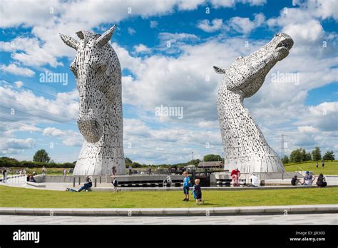 The Kelpies Sculptures In Helix Park Falkirk Scotland United Kingdom