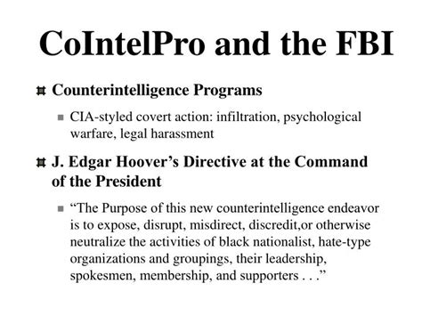 Ppt Cointelpro And The Fbi Powerpoint Presentation Free Download