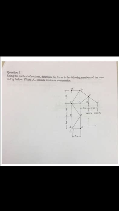 Solved Question 1 Using The Method Of Sections Determine