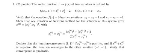 solved 25 ﻿points ﻿the vector function x→f x ﻿of two