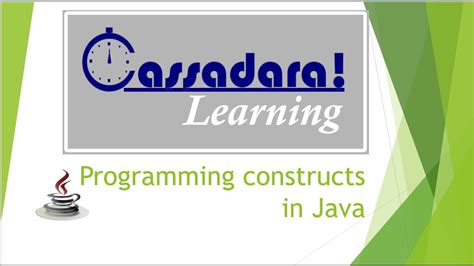 8 Programming Constructs In Java Youtube