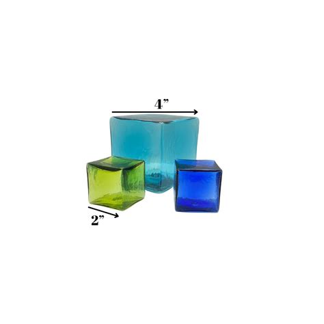 Cube Set 3 Aqua Lime And Cobalt Worldly Goods Too