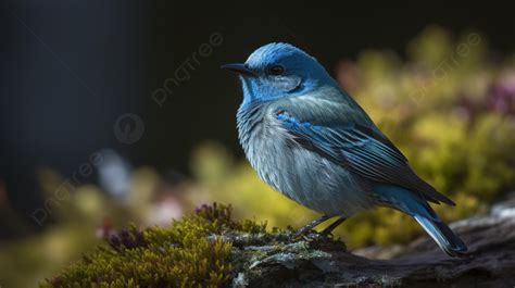 이끼 위에 앉아있는 파랑새 산 파랑새의 사진 배경 일러스트 및 사진 무료 다운로드 Pngtree