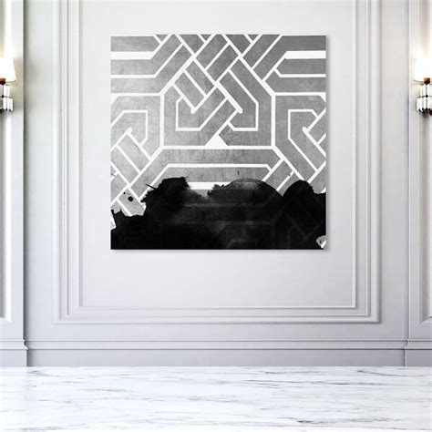 oliver gal abstract wall art canvas prints introspect silver