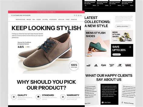 Shoes E Commerce Landing Page Design Behance