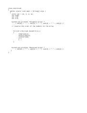 Reverse Order Java Class Exercise Cfw Public Static Void Main String Args Cfw Int Val Cfw