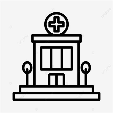 Hospital Line Icon Vector Architecture Building Buildings Png And