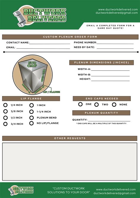 Online Design Order Custom Size Sheet Metal Plenum Ductwork Delivered Llc