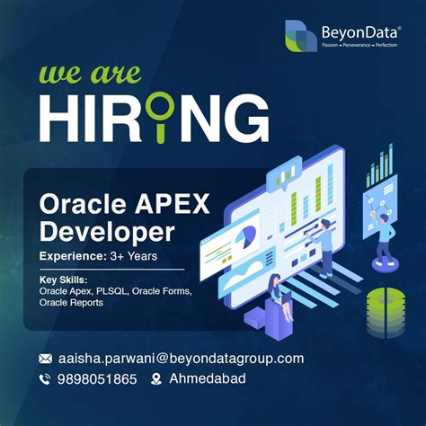 Hiring Oracleapex Oracledeveloper Techjobs Ahmedabadjobs Joinourteam Aaisha Parwani