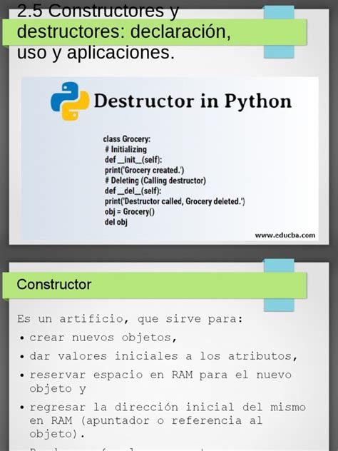 25 Constructores Y Destructores Descargar Gratis Pdf Programación