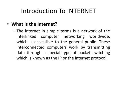 introduction to the internet